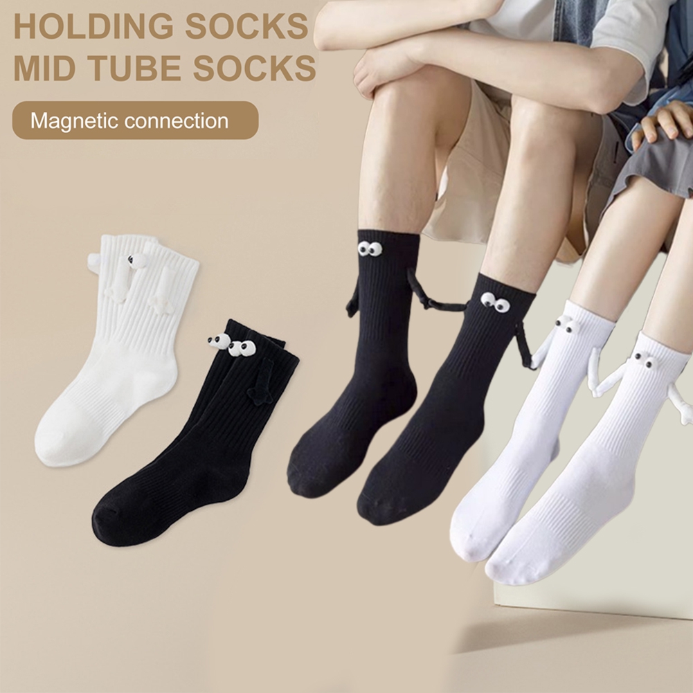 UDIYO Magnetic Sucktion 3D Doll Couple Socks, Linking Couple Mid-Tube ...