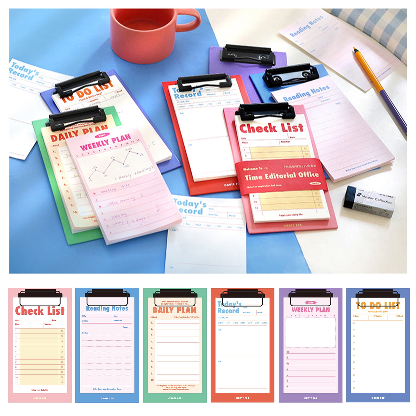 UDIYO Memo Clipboard Tear-Off Sheets Reading Notes Daily Weekly Plan ...