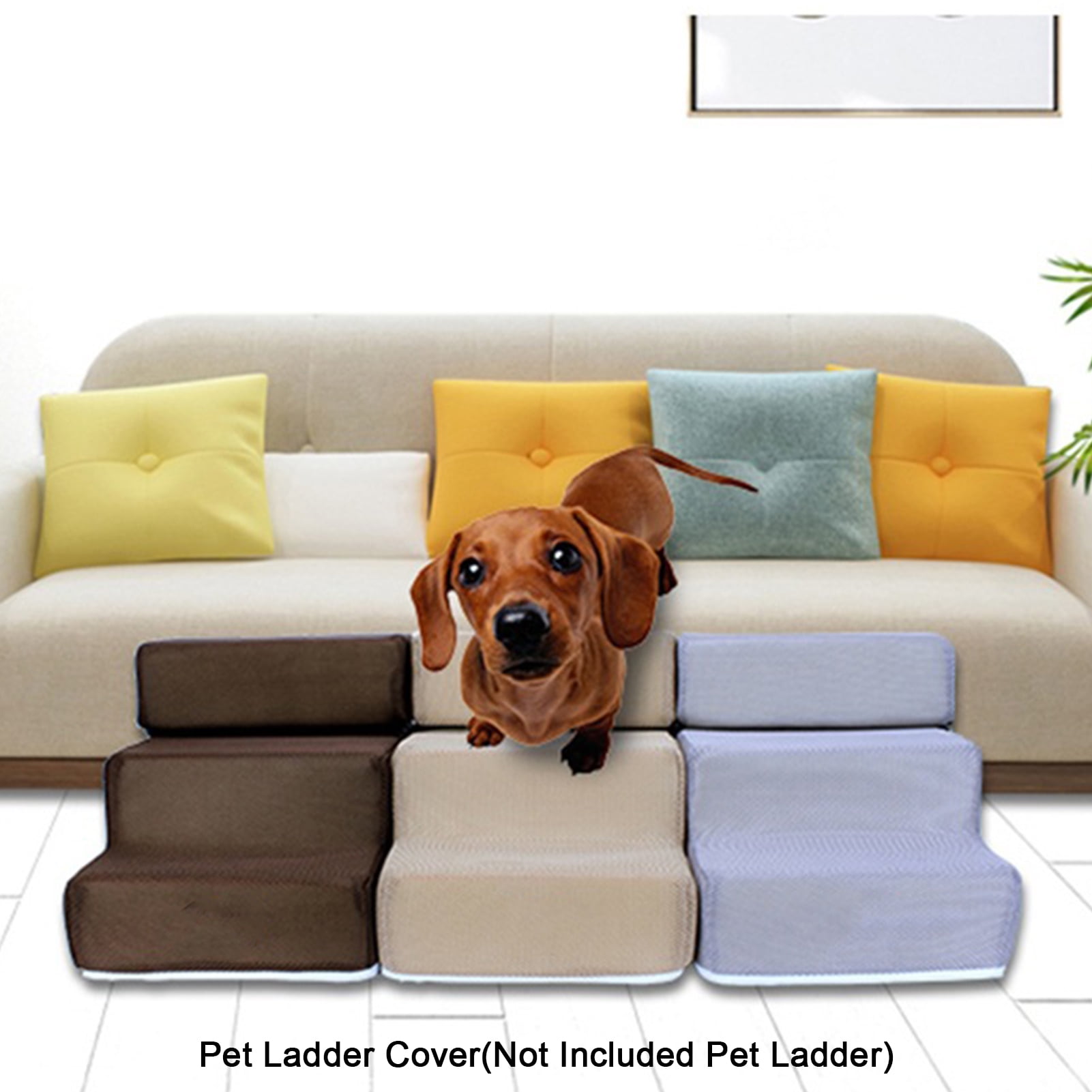 UDIYO Pet Stairs Safe and Durable Indoor –Comfortable Faux Leather Non ...
