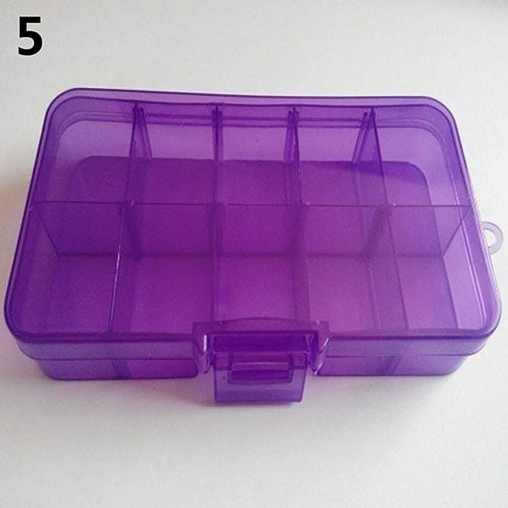 UDIYO Plastic 10 Slots Adjustable Jewelry Storage Box Pill Beads Holder ...