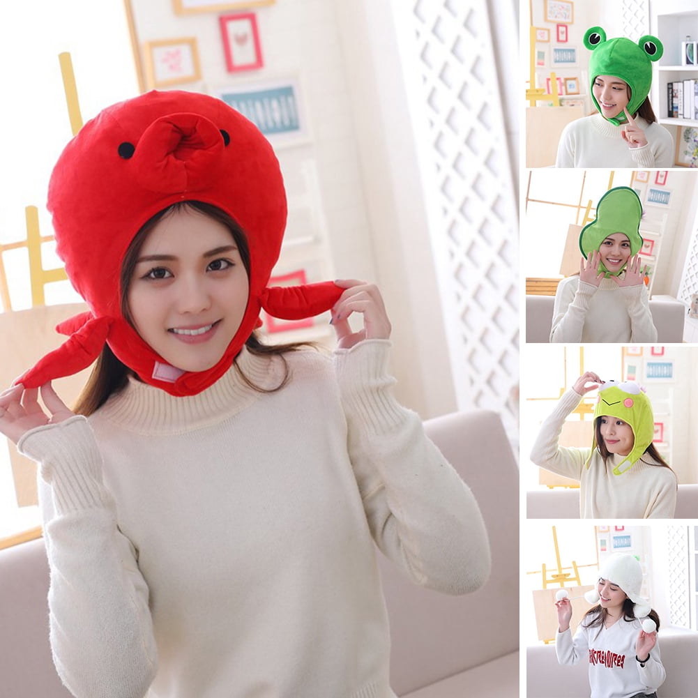 UDIYO Plush Frog Hat Frog Ears Octopus Avocado Headgear Costume ...