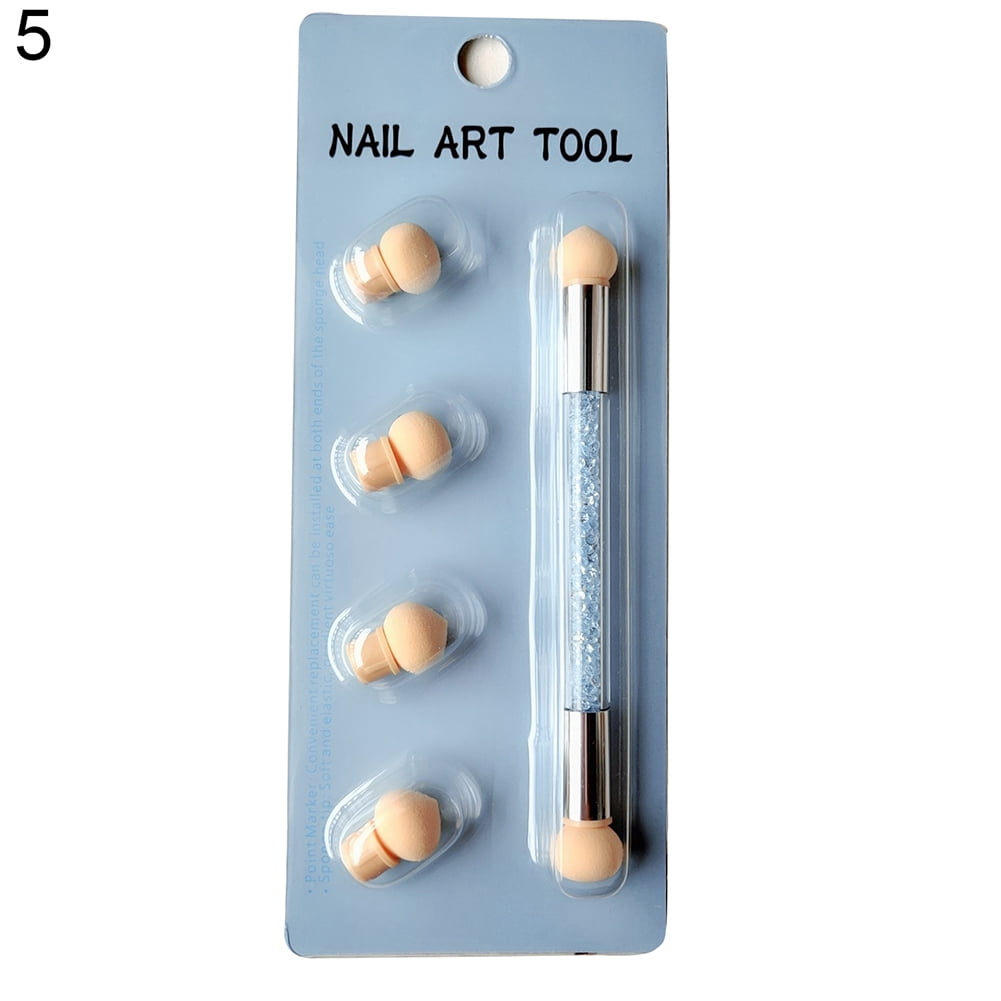 UDIYO Portable Washable Double Head Sponge Smudge Pen Nail Art Painting ...