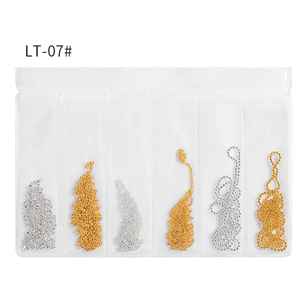 UDIYO Punk Style Mixed Size Nail Chains 3D Alloy Art Decorations DIY ...