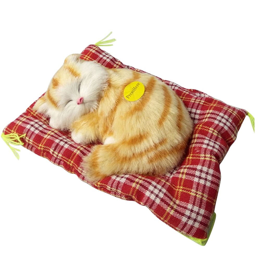 UDIYO Sleeping Cats Plush Stuffed Toy Press Simulation Sound Animal ...
