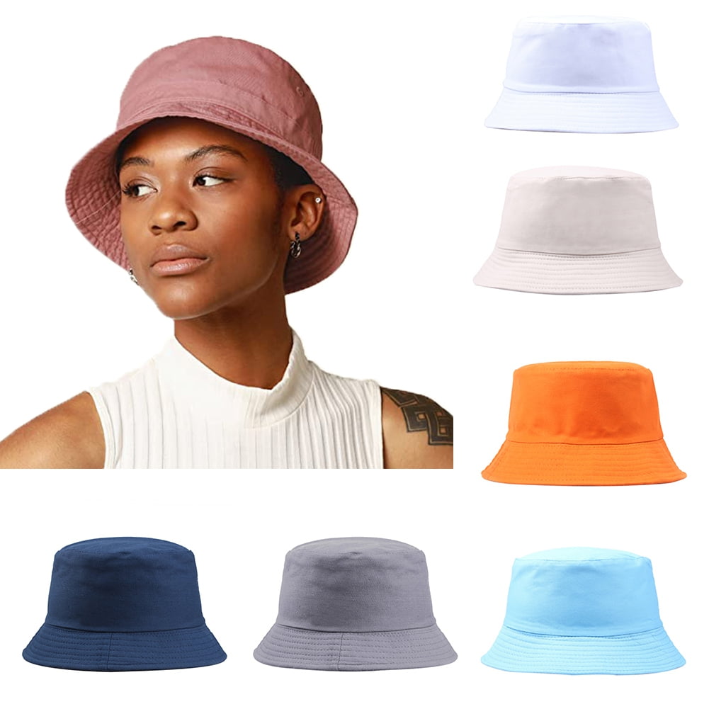 UDIYO Solid Color Cotton Style Bucket Hat for Women and Men, Summer ...