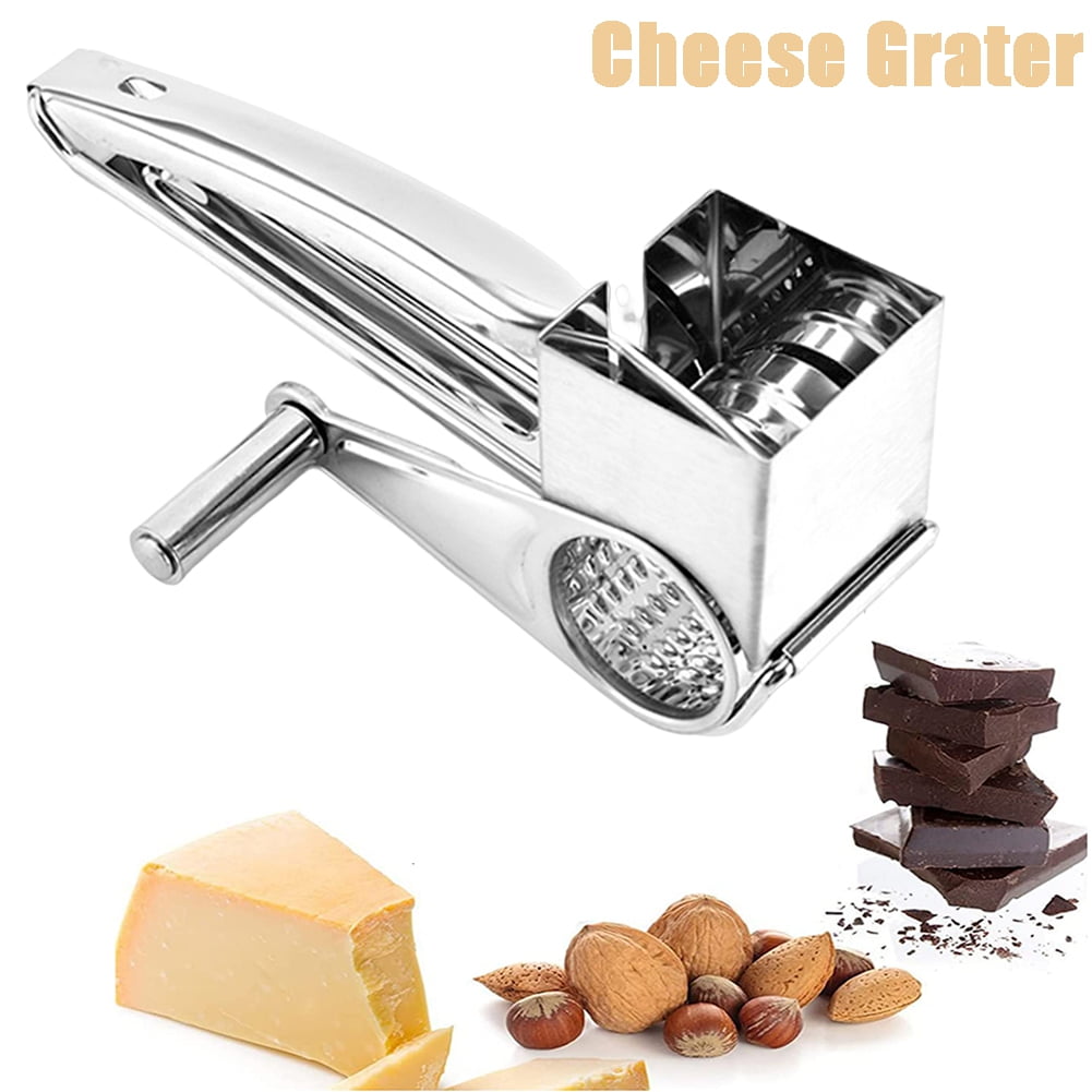 UDIYO Stainless Steel Rotary Cheese Grater, Cutter Slicer for Grating ...