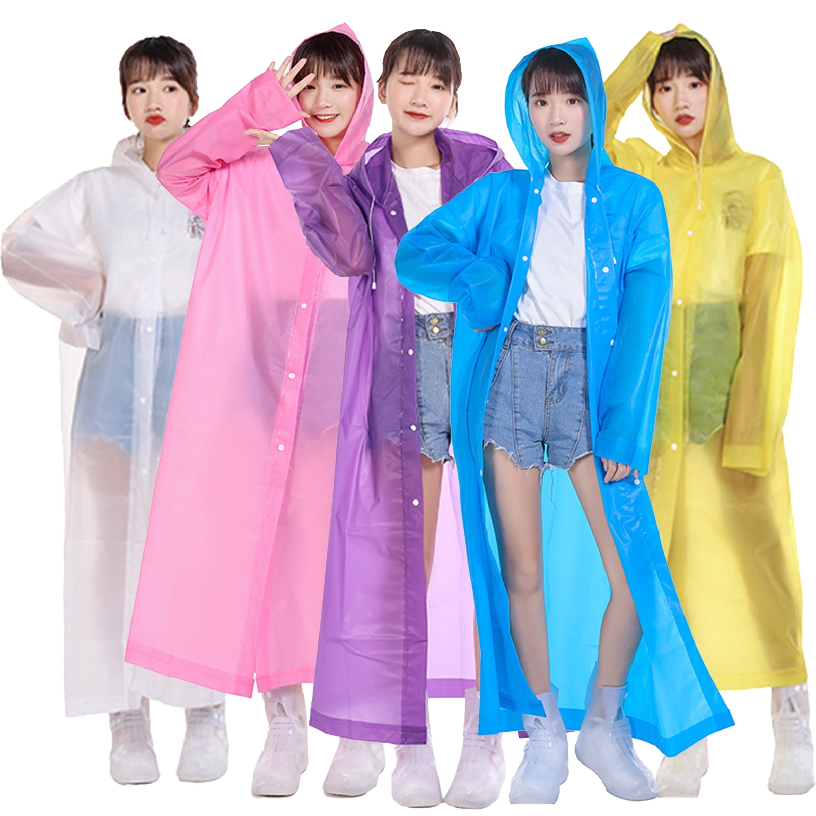 UDIYO Thicken Long Sleeve Single-breasted Adult Poncho Drawstring ...