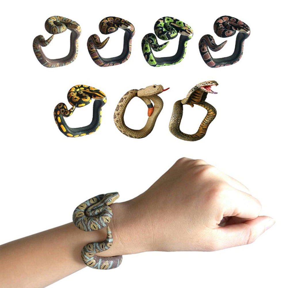 UDIYO Toy Snake Bracelet PVC Simulation Snake Wrist Band, Halloween ...