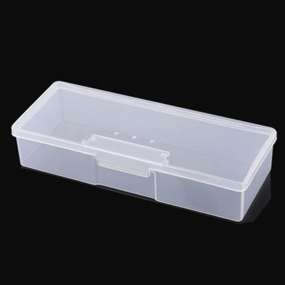 UDIYO Transparent Nail Supplies Brush Kit Storage Box Plastic Container ...