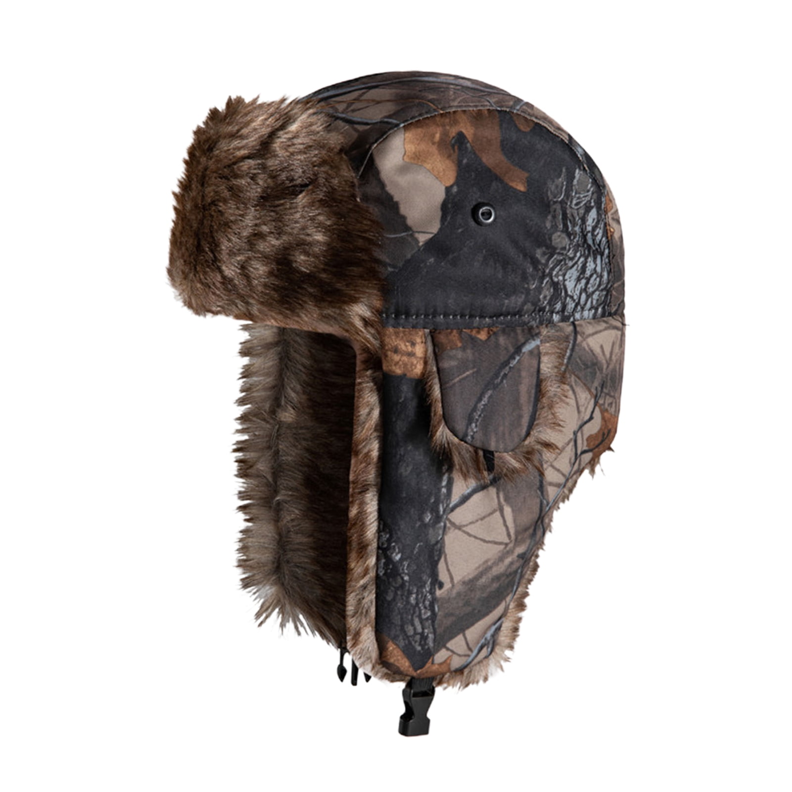 UDIYO Unisex Cap Camouflage Plush Lining Ear Protection Brimless ...