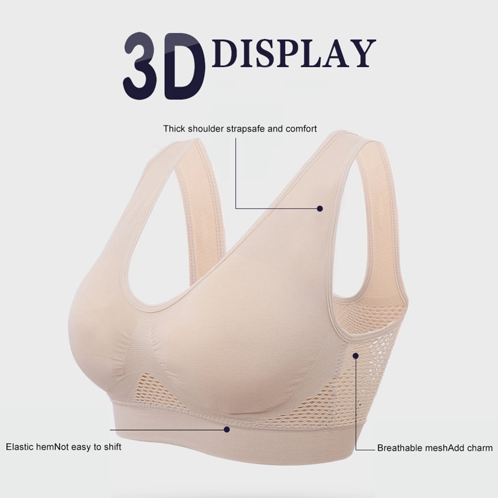 UDIYO Vest Bra with Chest Pad Wire Free Solid Color Women Seamless ...