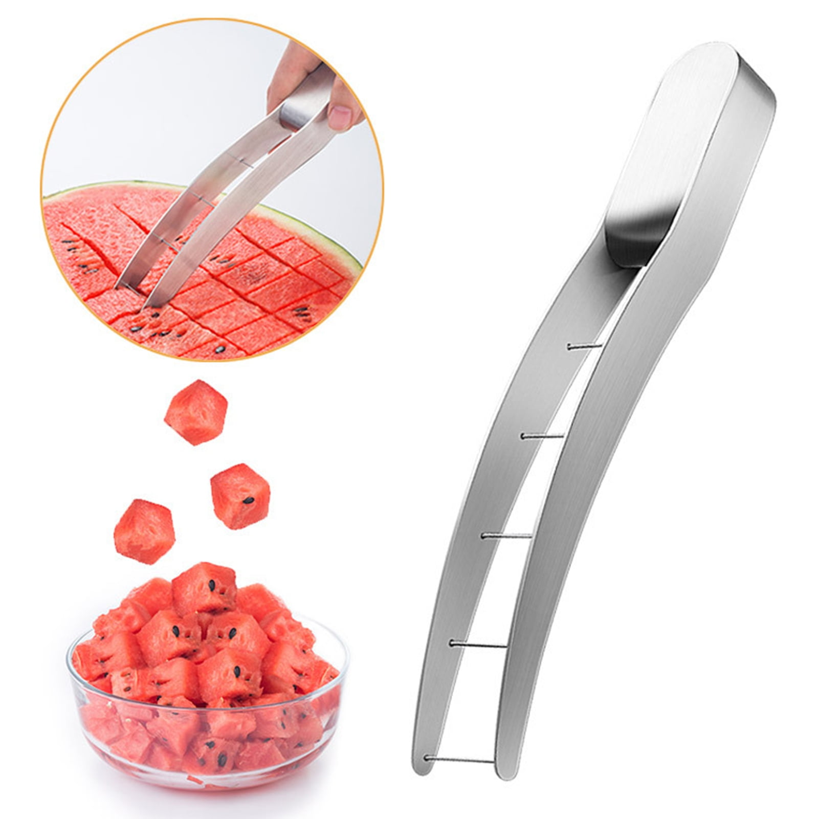 UDIYO Watermelon Cutter Slicer, Stainless Steel Watermelon Cube Cutter ...