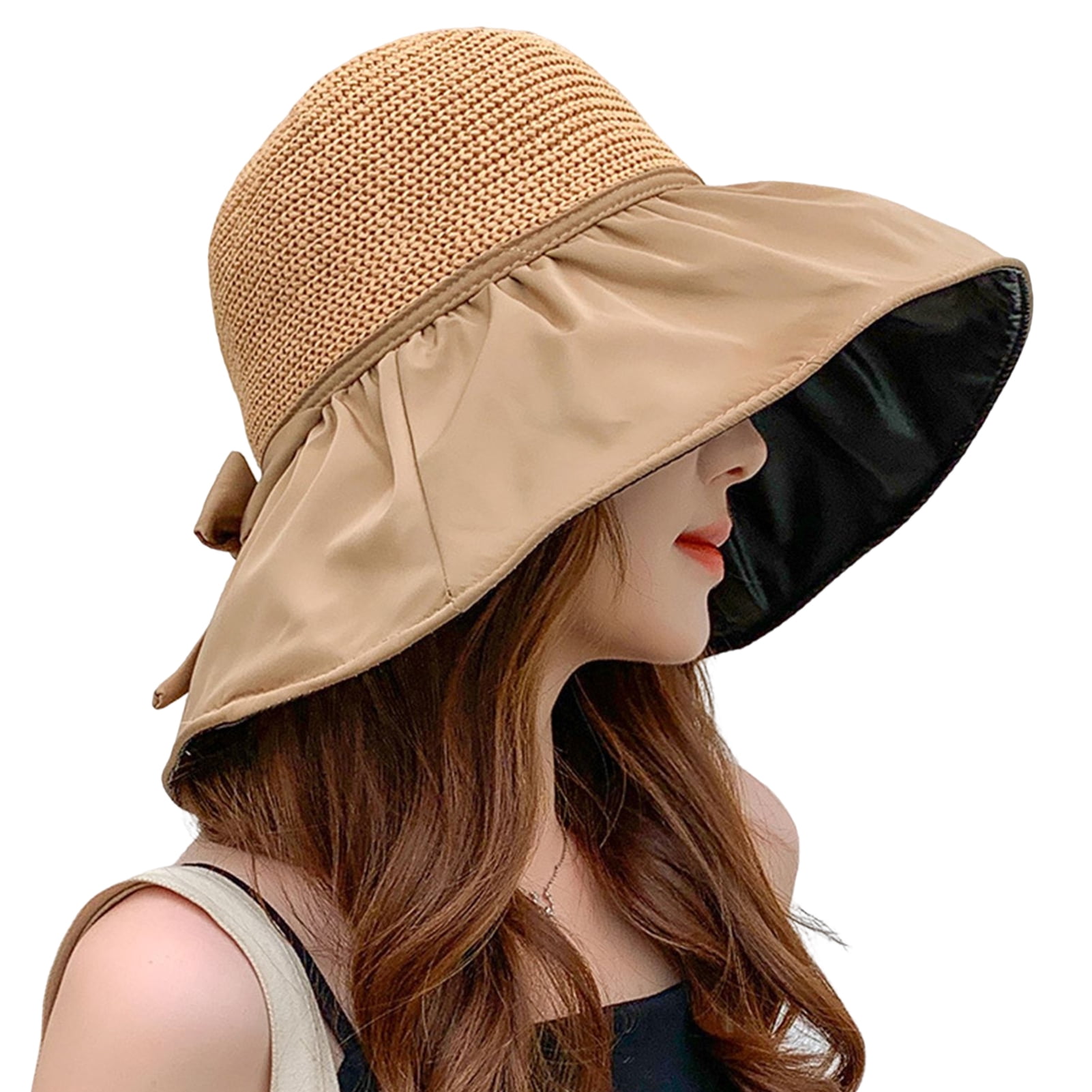 UDIYO Women Fisherman Hat Sunscreen Anti-UV Adjustable Fasten Big Brim ...