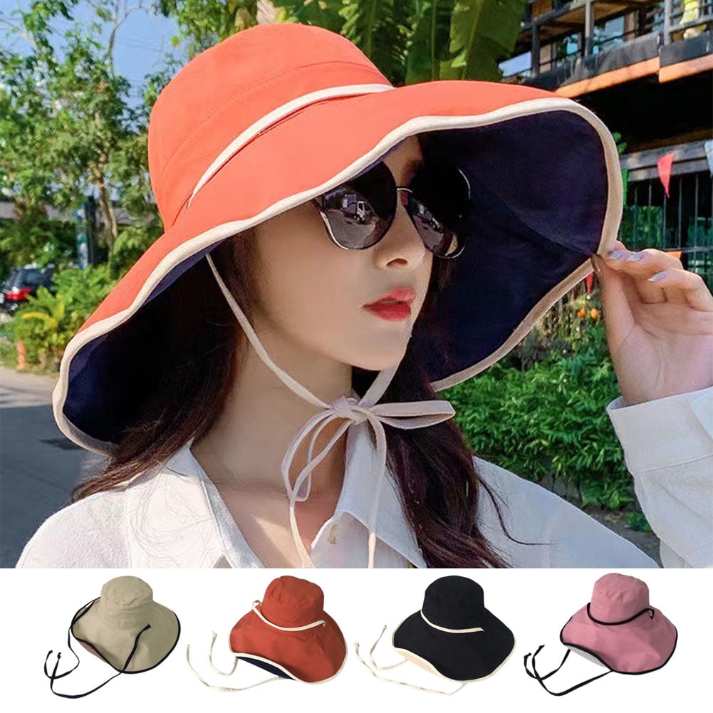 UDIYO Womens Sun Hat UV Foldable Adjustable Waterproof Wide Brim Bucket ...