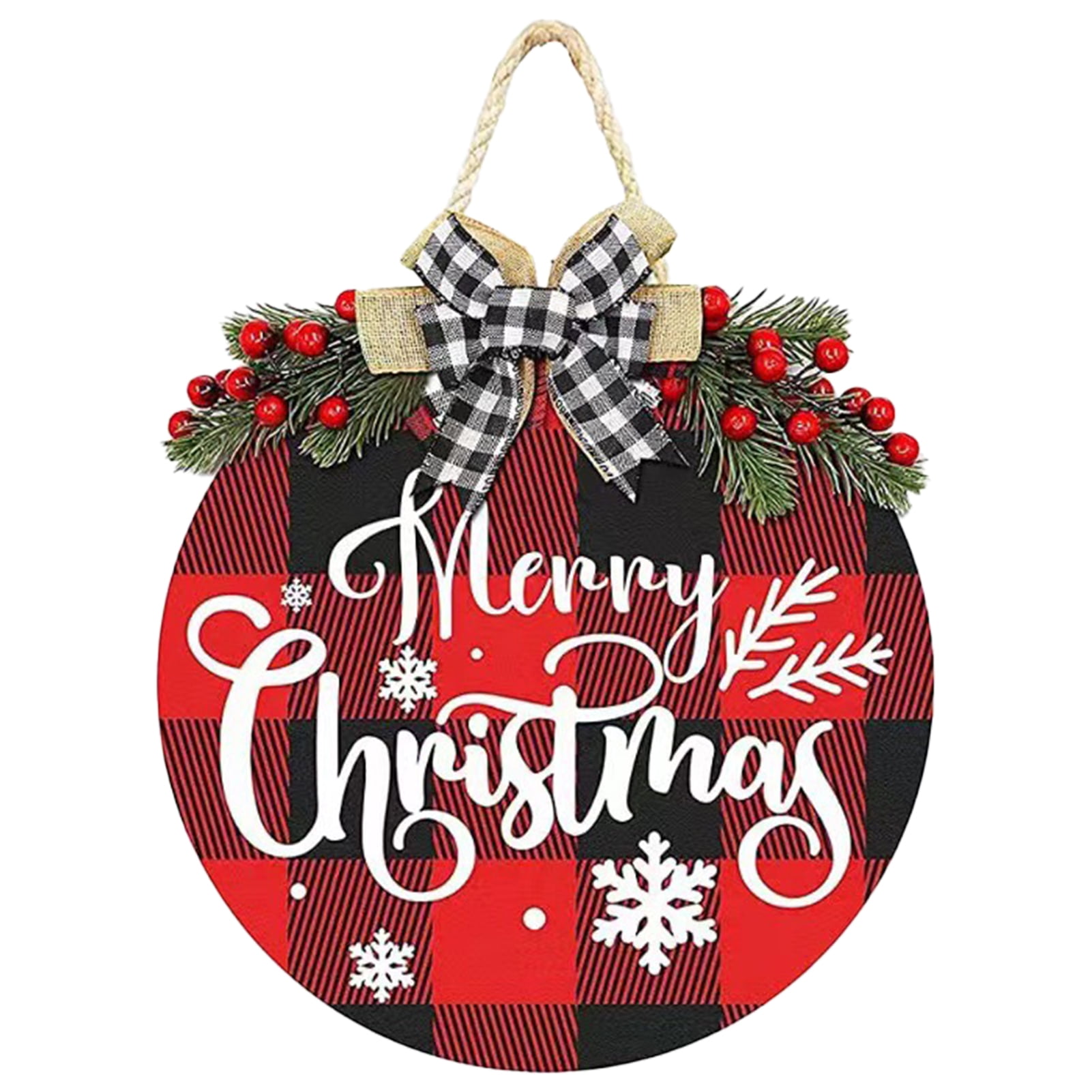 UDIYO Wreath Sign Nice-Looking Festival Flavor Round Shape Rustic ...