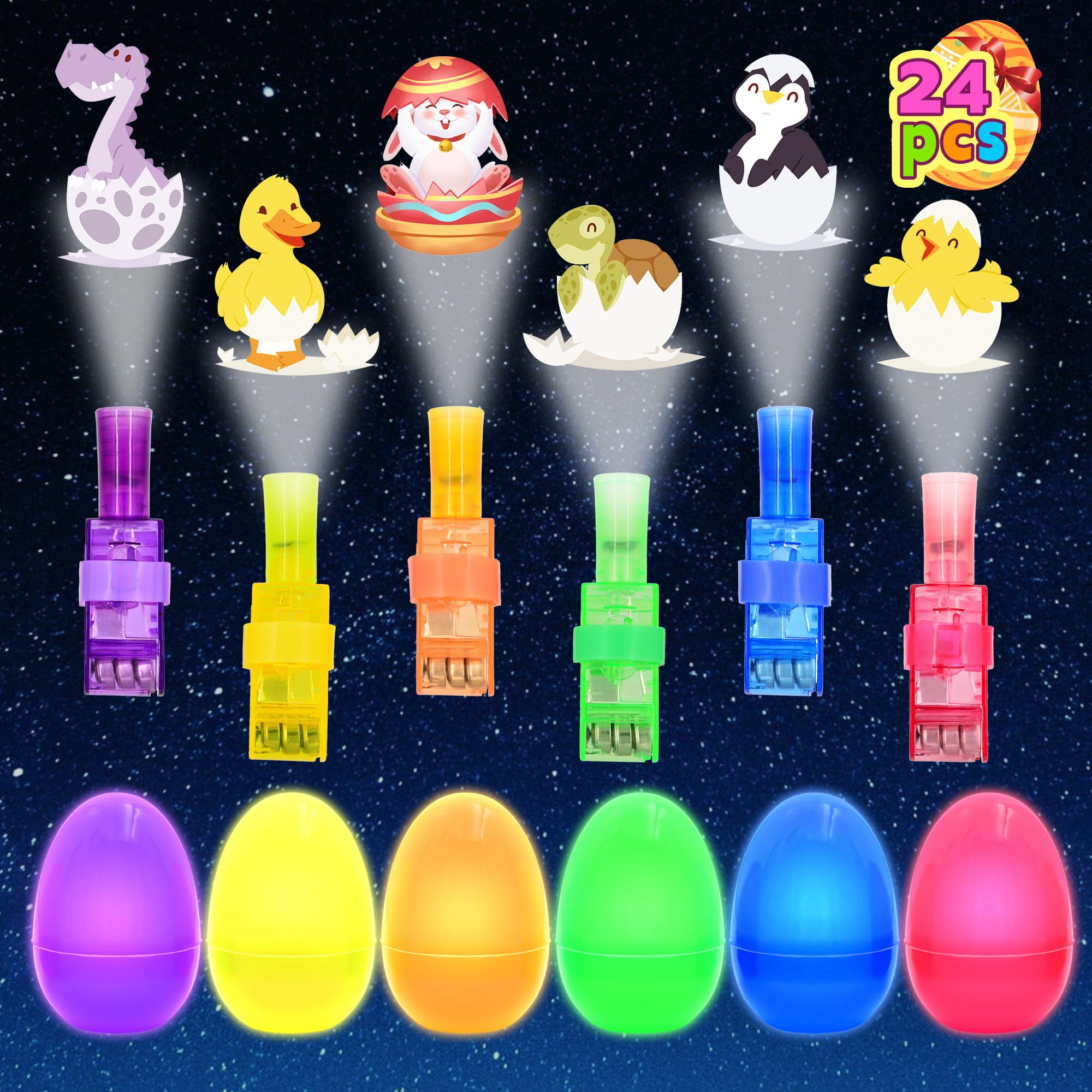 UDOGI Easter Basket Stuffers, DHF10 24PCS Prefilled Easter Eggs ...