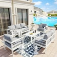 UDPATIO Aluminum Patio Furniture Set, Metal Patio Furniture Outdoor ...