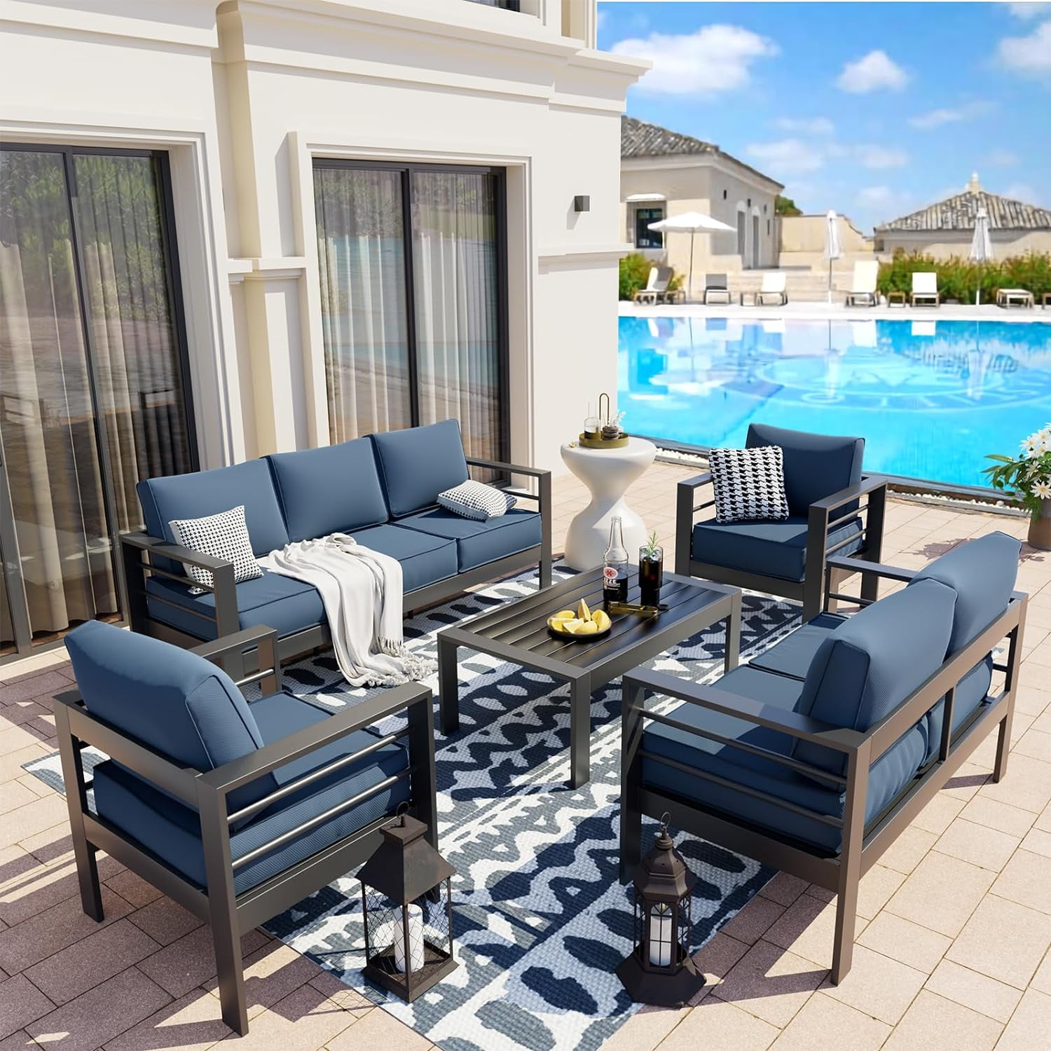 UDPATIO Aluminum Patio Furniture Set, Metal Patio Furniture Outdoor ...