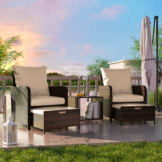 UDPATIO 5 Piece Balcony Furniture Set, Deck Assembled Steel Indoor ...