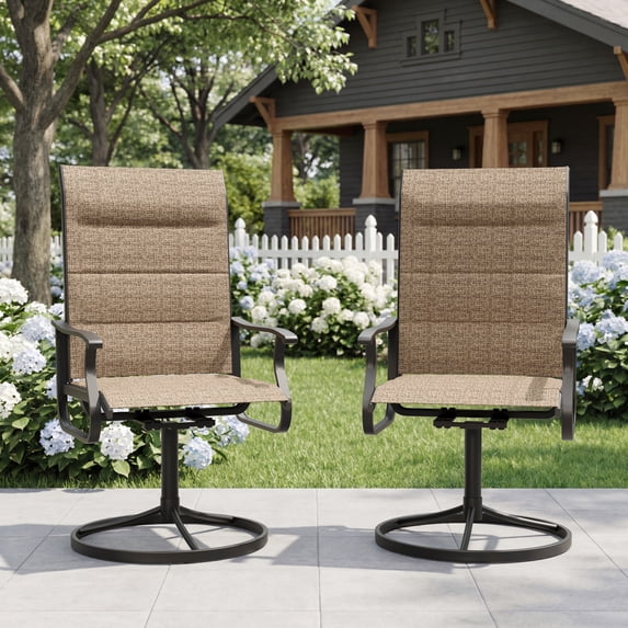 UDPATIO Set of 2 High Back Patio Chairs, All Weather, Breathable Garden ...