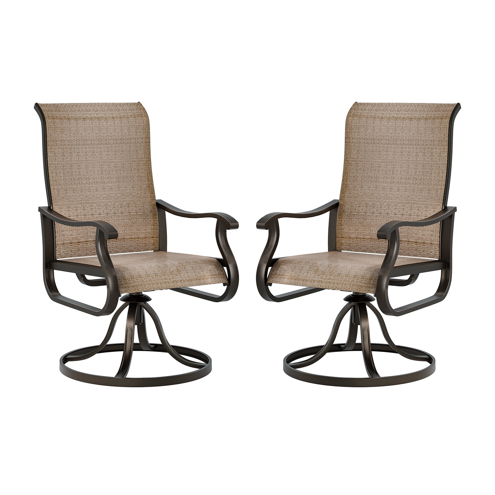 UDPATIO High Back Swivel Patio Chairs Set of 2, All Weather Outdoor ...