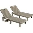 UDPATIO Oversized Plastic Poolside Reclining Lounge Chairs Set of 2, 5 ...