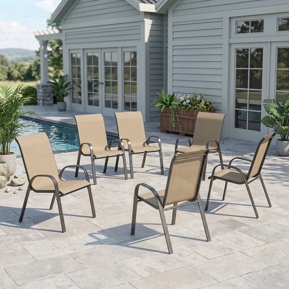 UDPATIO Patio Chairs Set of 6 - Comfortable High Back Design, Durable ...
