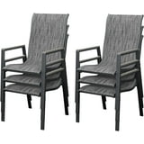 UDPATIO Set of 2 High Back Patio Chairs, All-Weather, Metal Frame ...