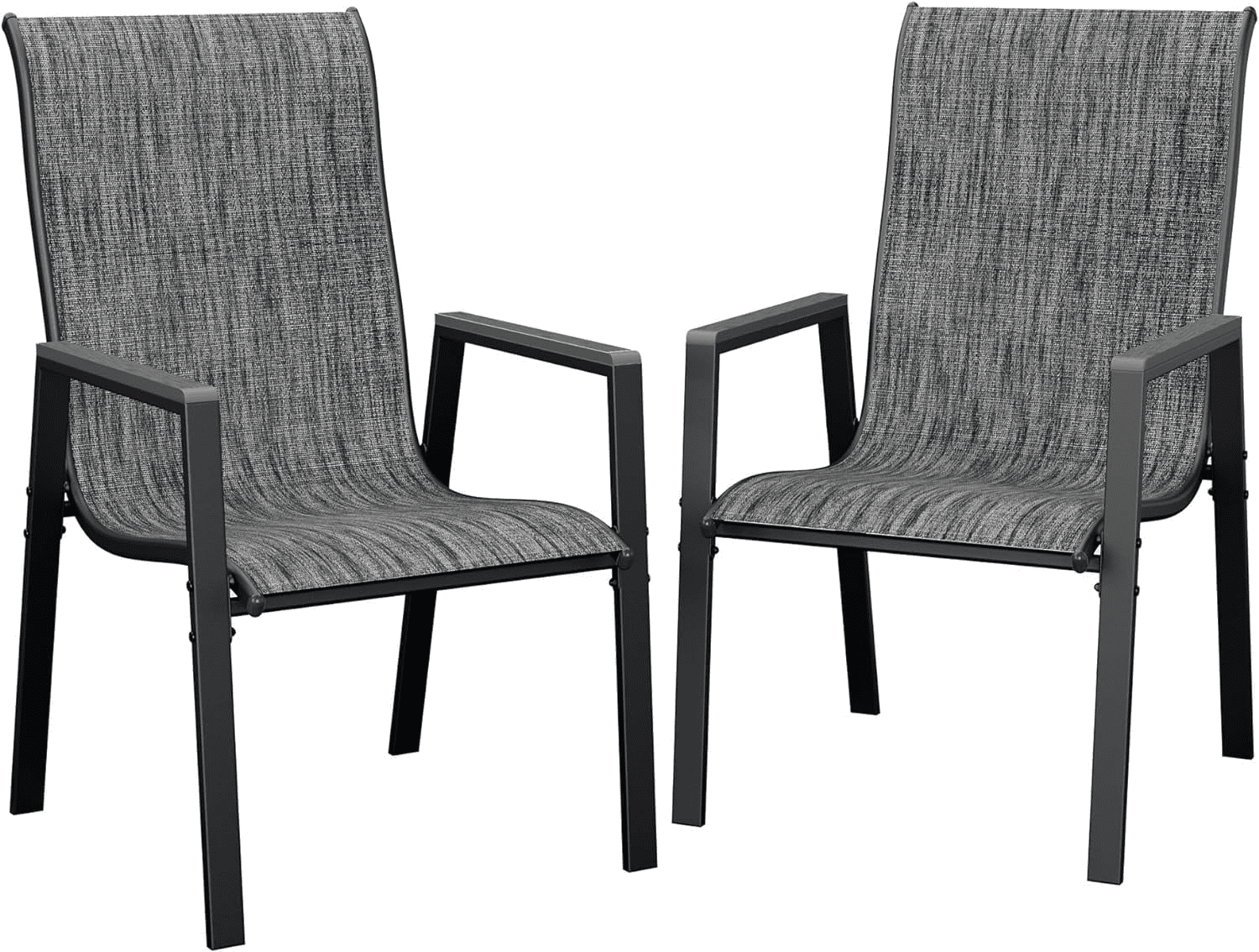UDPATIO 2 Patio Chairs, High Back Outdoor Dining, All Weather Textilene ...