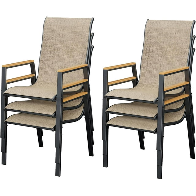 UDPATIO Set of 2 High Back Patio Chairs, Weather-Resistant Outdoor ...