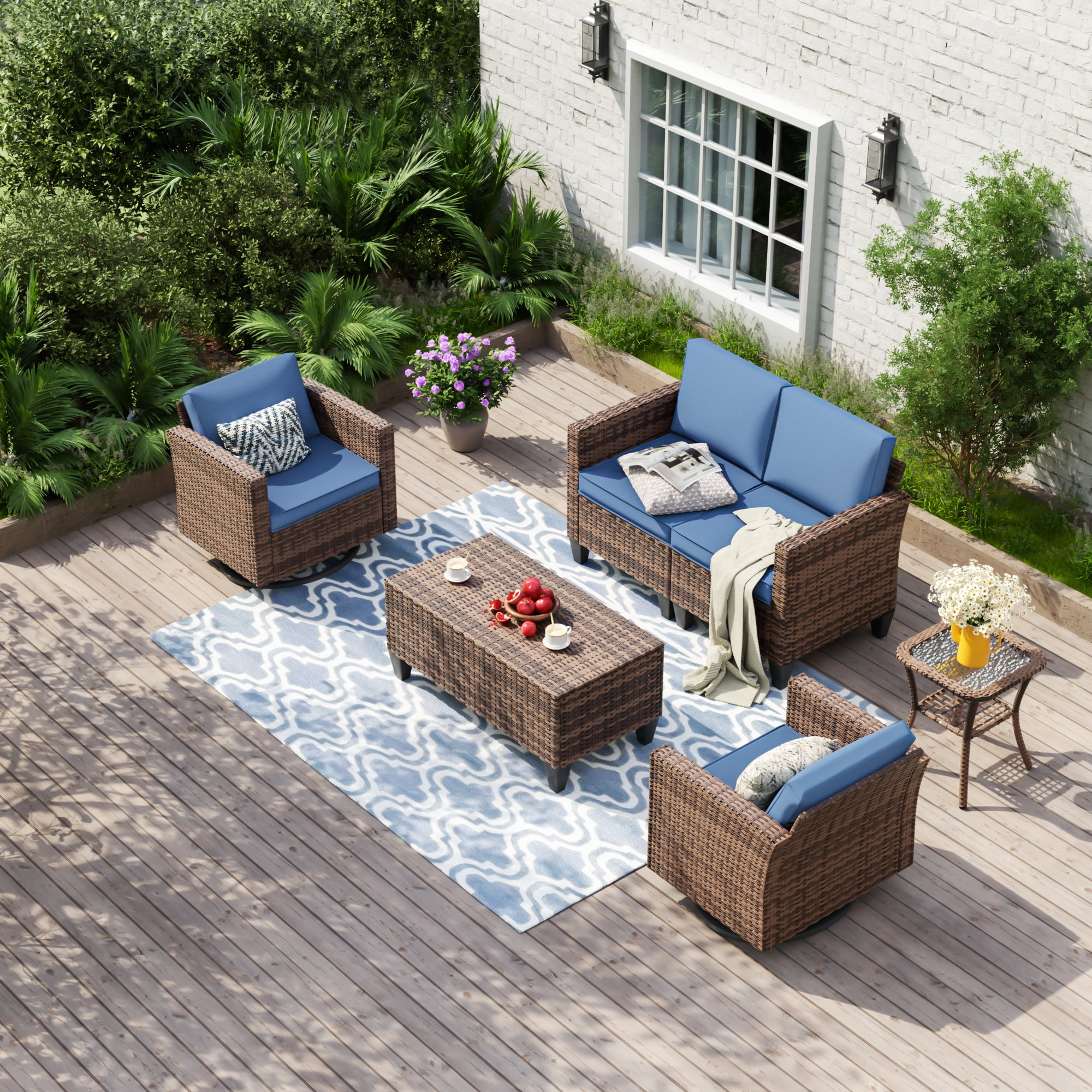 UDPATIO Patio Furniture Set, 5 Pieces Outdoor Furniture Sets with ...
