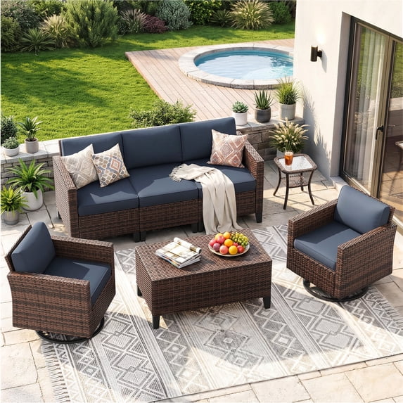UDPATIO Patio Furniture Set, 7 Pieces Outdoor Furniture Sets with ...