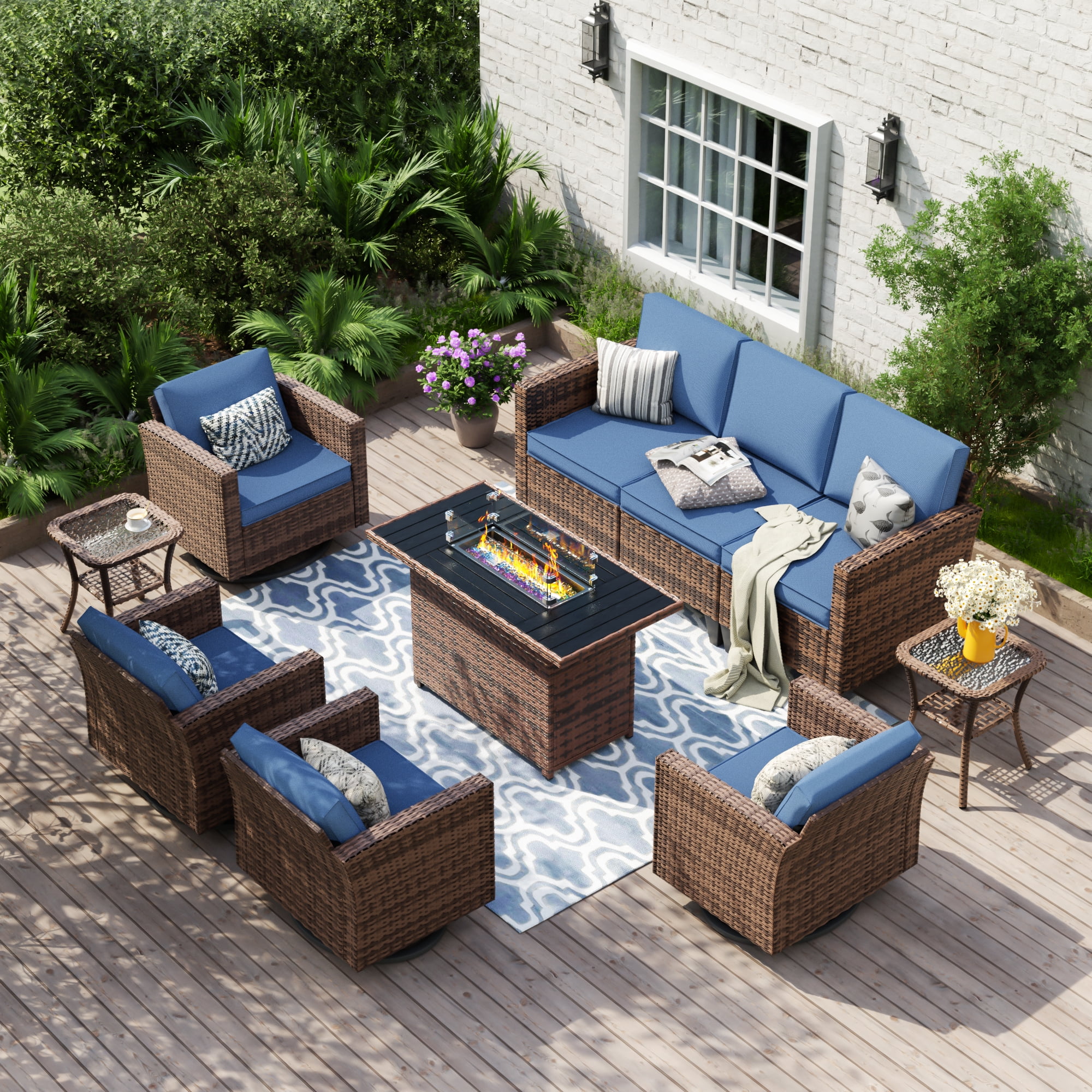 UDPATIO Patio Furniture Set, 8 Pieces Outdoor Furniture Sets with ...