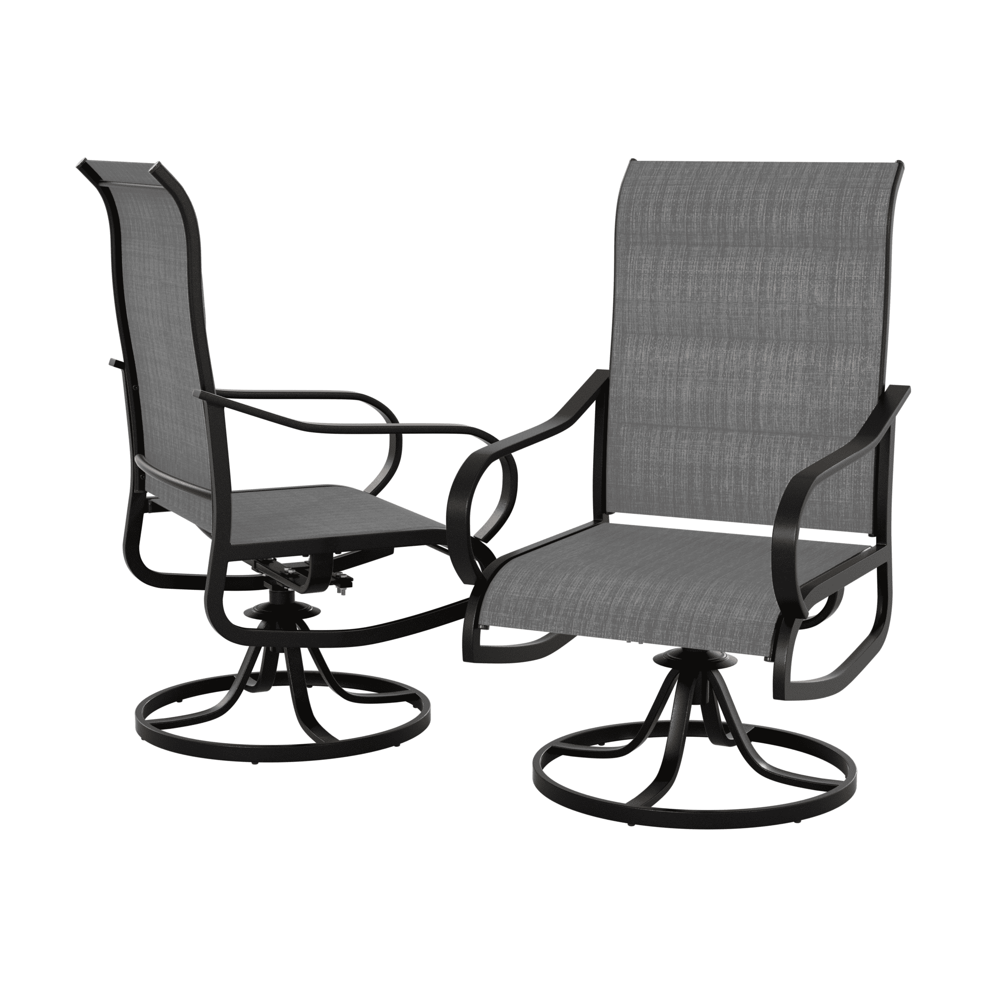 UDPATIO Patio Swivel Chairs Set of 2, High Back Outdoor Dining Chairs ...