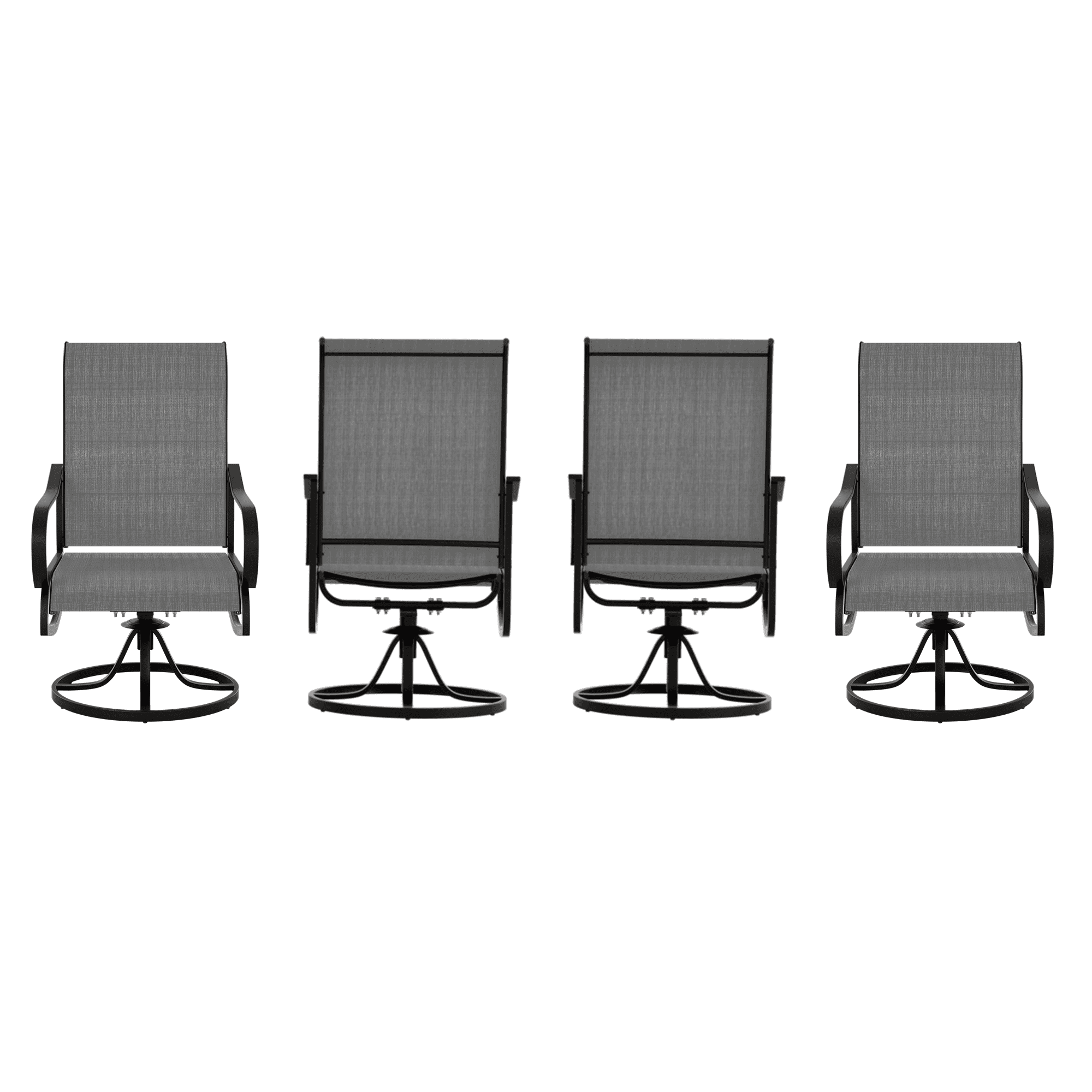 UDPATIO Patio Swivel Chairs Set of 4, High Back Outdoor Dining Chairs ...