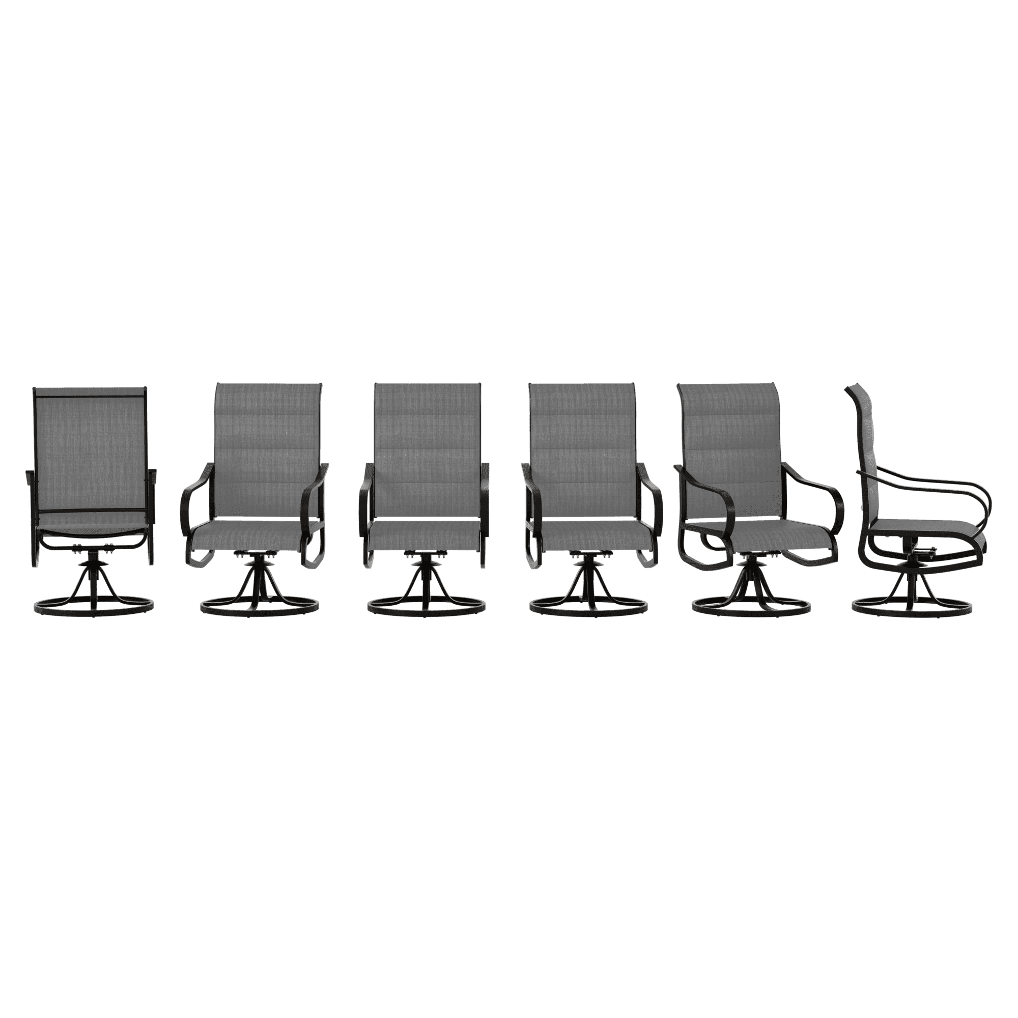 UDPATIO Patio Swivel Chairs Set of 6, High Back Outdoor Dining Chairs ...