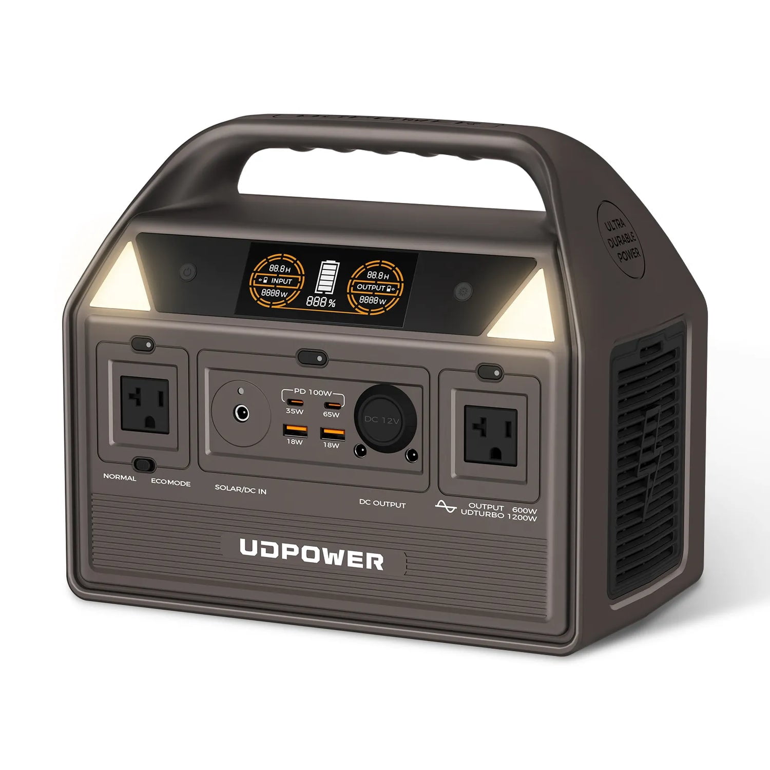 UDPOWER C600 Portable Power Station - 600W(Surge 1200W) AC Output ...