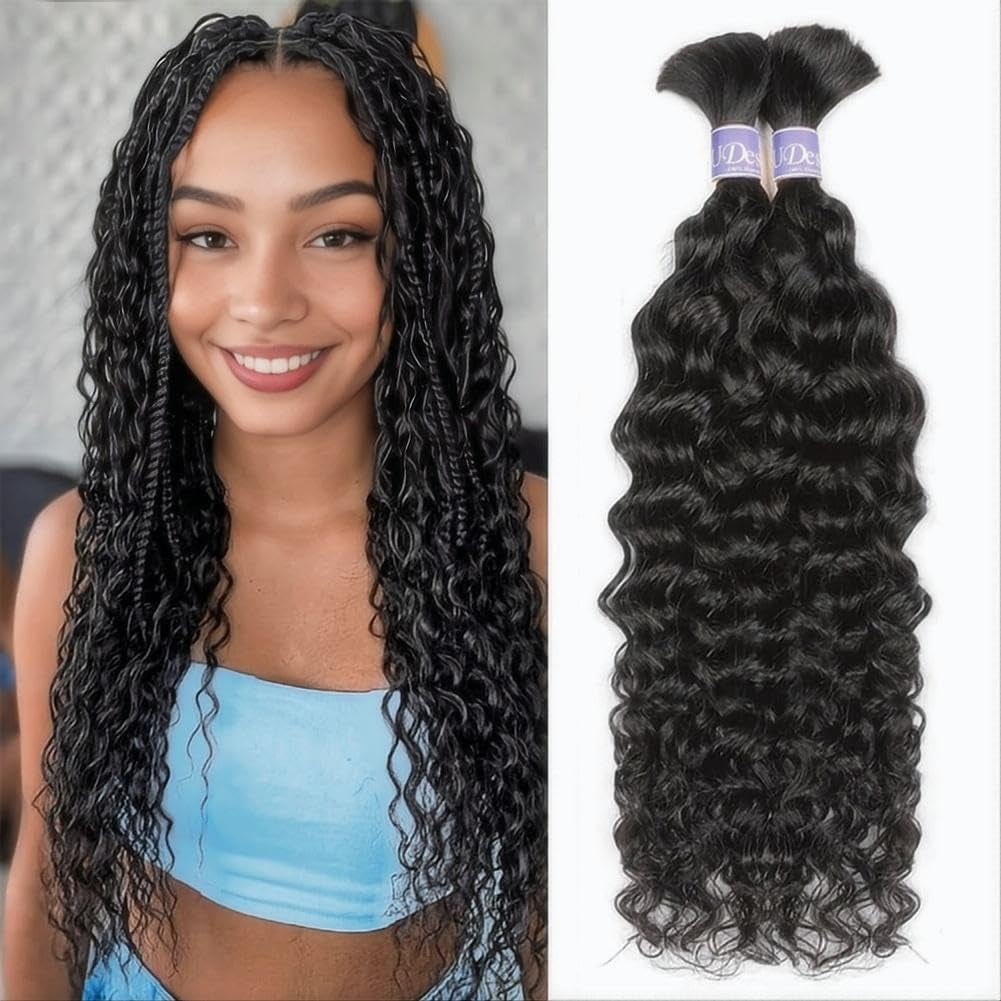 UDesire Human Braiding Hair for Boho Braids 100g 18Inch Curly Boho Hair ...