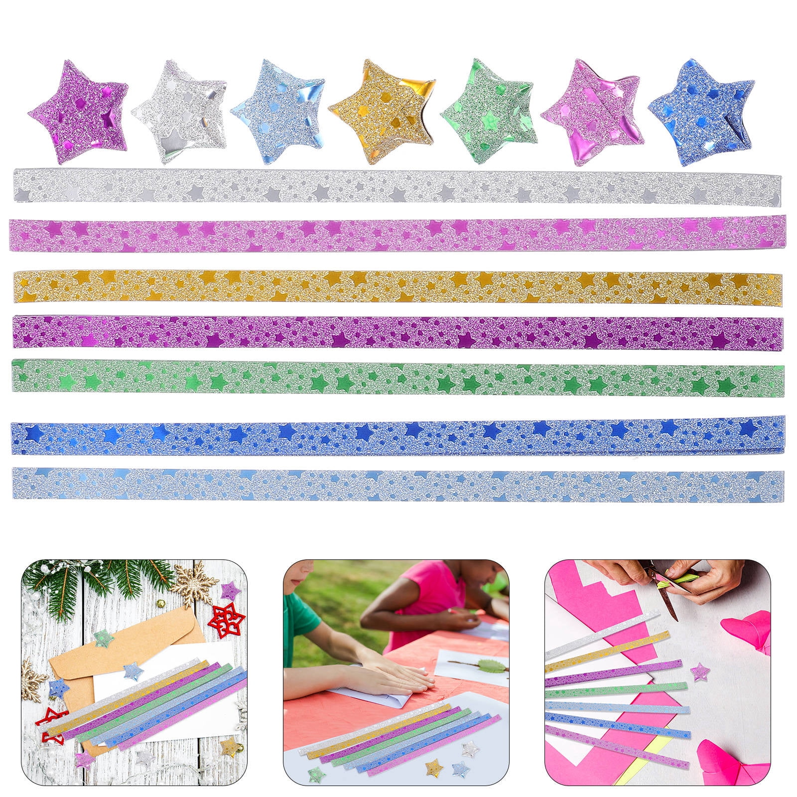 UEETEK 140pcs Origami Stars Papers Package DIY Paper Assorted Color ...