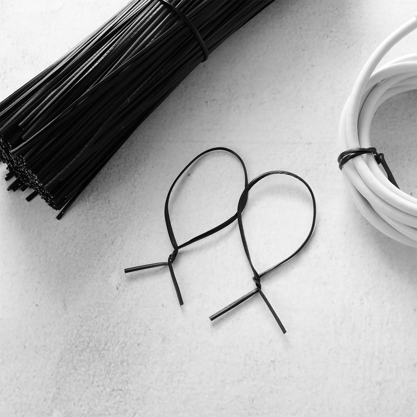 UEETEK 500pcs Wire Cable Ties Black Plastic Coated Iron Wire with Cable ...