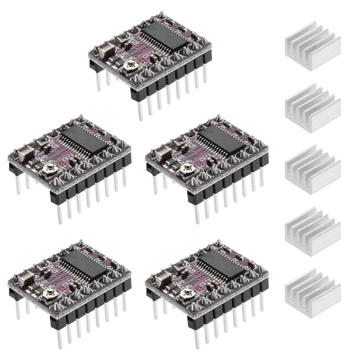 UEETEK 5pcs Stepstick 4-layer DRV8825 Stepper Motor Driver Module with ...