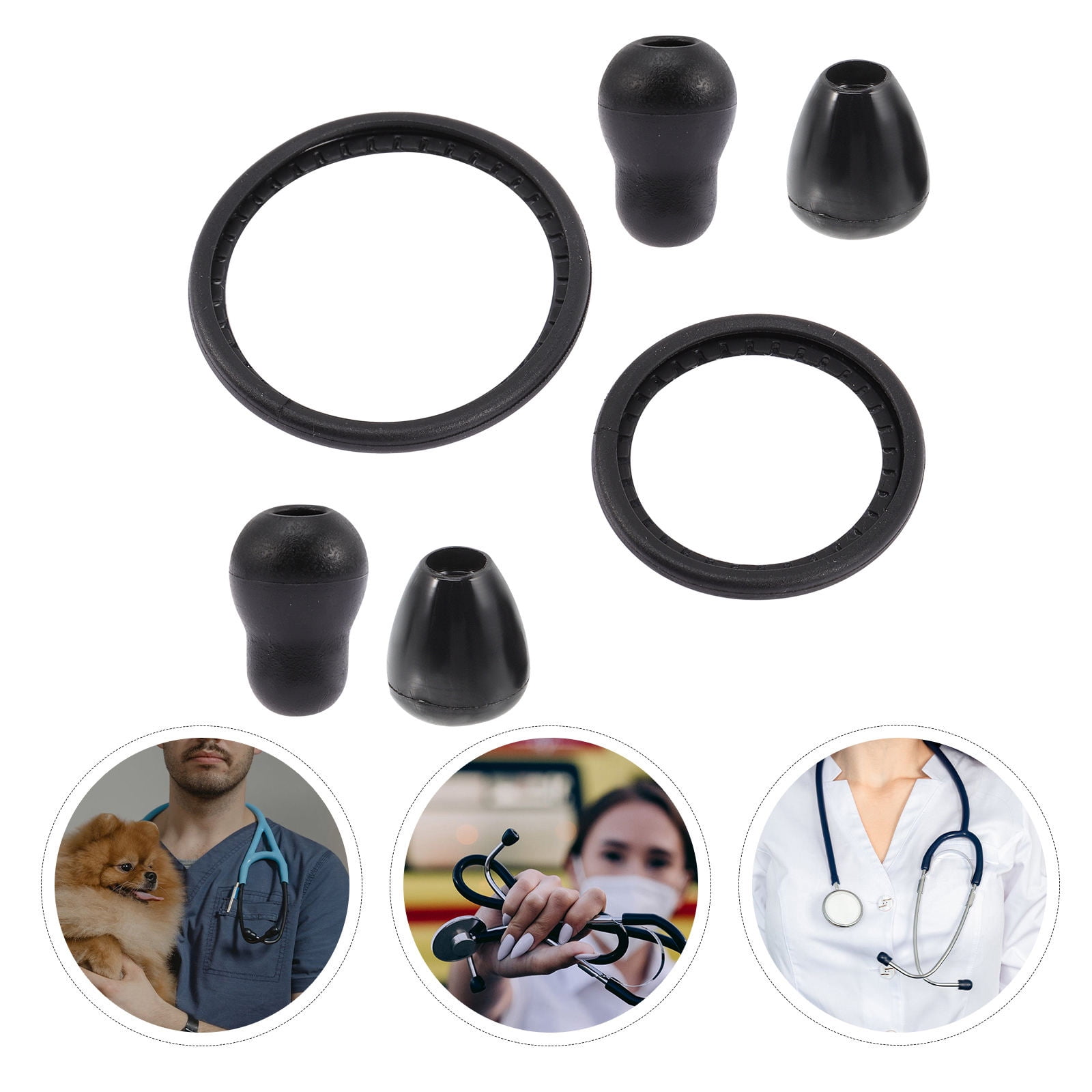 UEETEK Black Stethoscope Replacement Parts Kit for with Comfortable ...