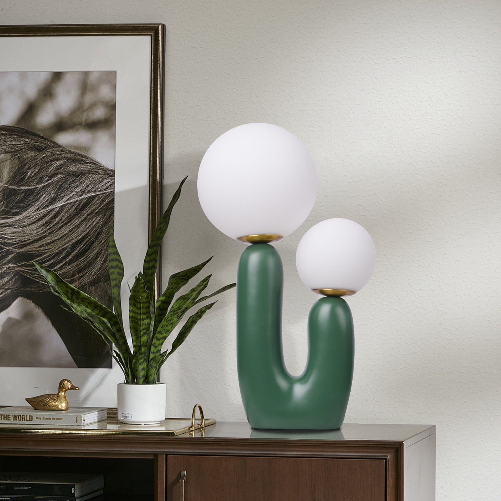 UEEYAC Danish Resin Bedside Lamp for Bedroom Medieval Vintage Matsubara ...