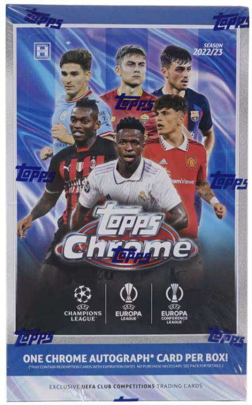 UEFA Topps 2022-23 Chrome Trading Card Hobby Soccer Box (18 Packs) - Walmart.com