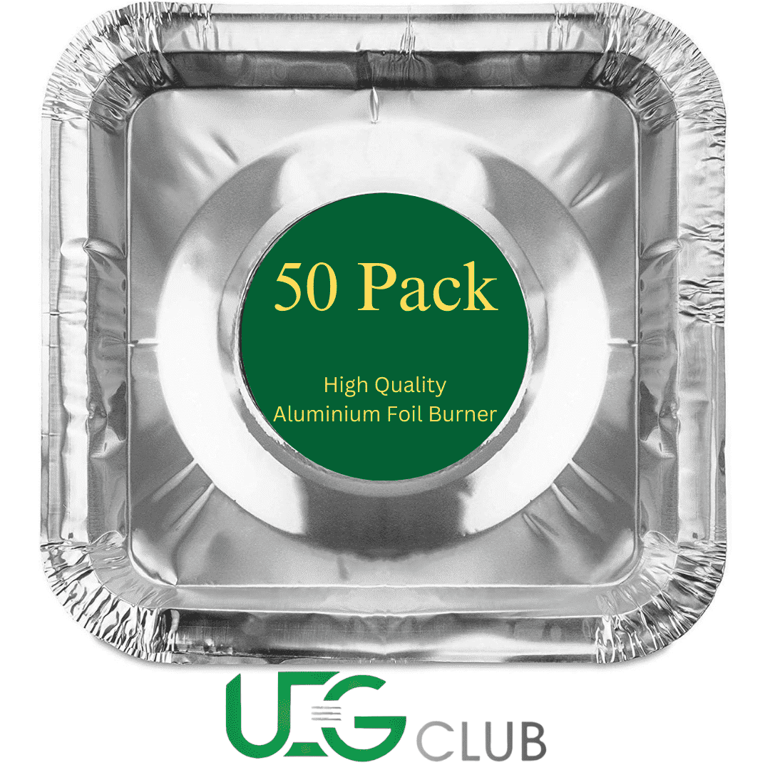 UEG Club Rectangular Aluminum Foil Gas Stove Burner Covers, 100 Count ...