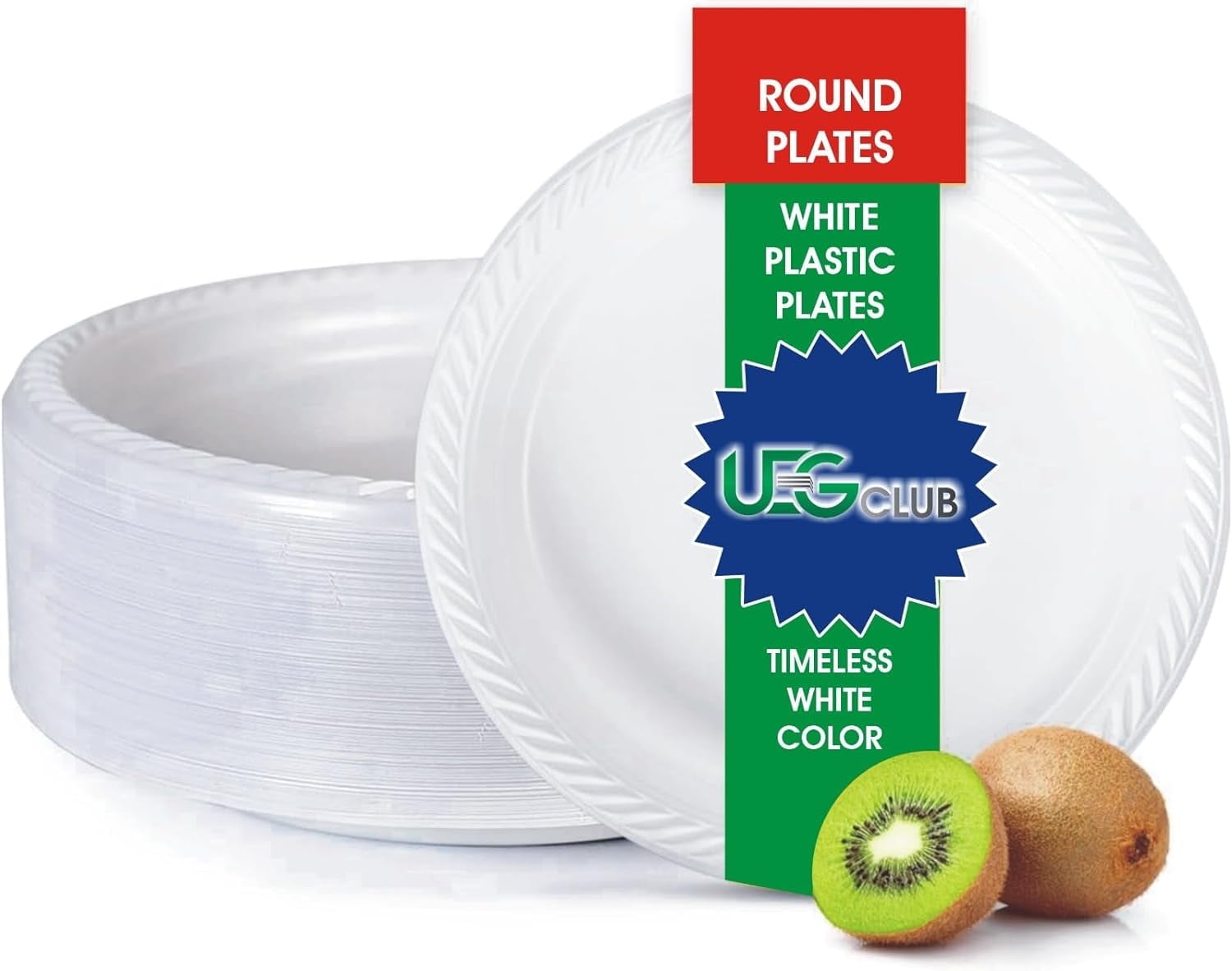UEG Club Bamboo Paper Plastic Plates -Disposable Paper Plates ...