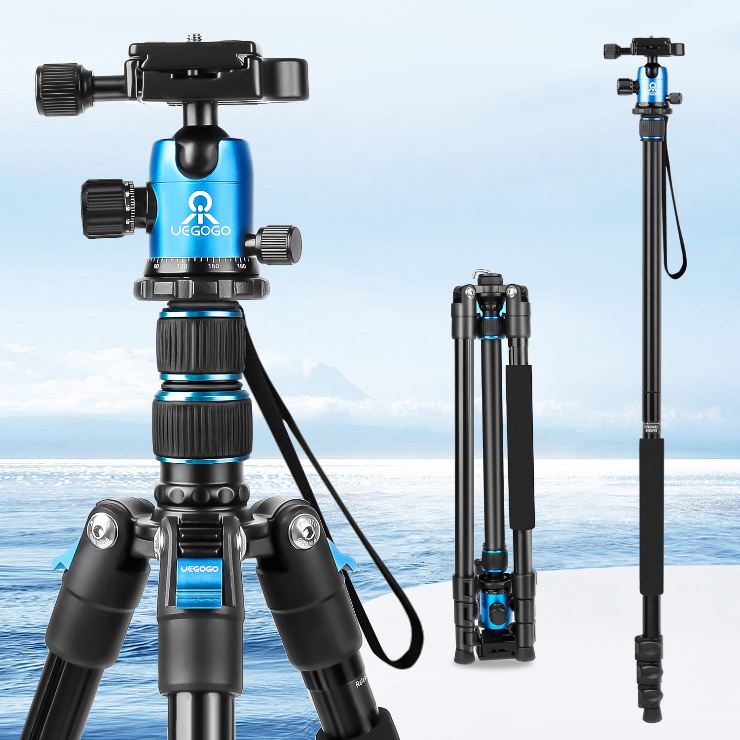 UEGOG 82 inches Heavy Duty Tripod for Camera and Phone, DSLR Binoculars ...