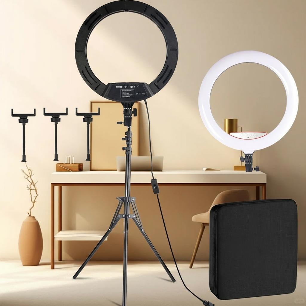UEGOGO 18" Ring Light, LED Selfie LightKit, Adjustable Stand, Phone ...