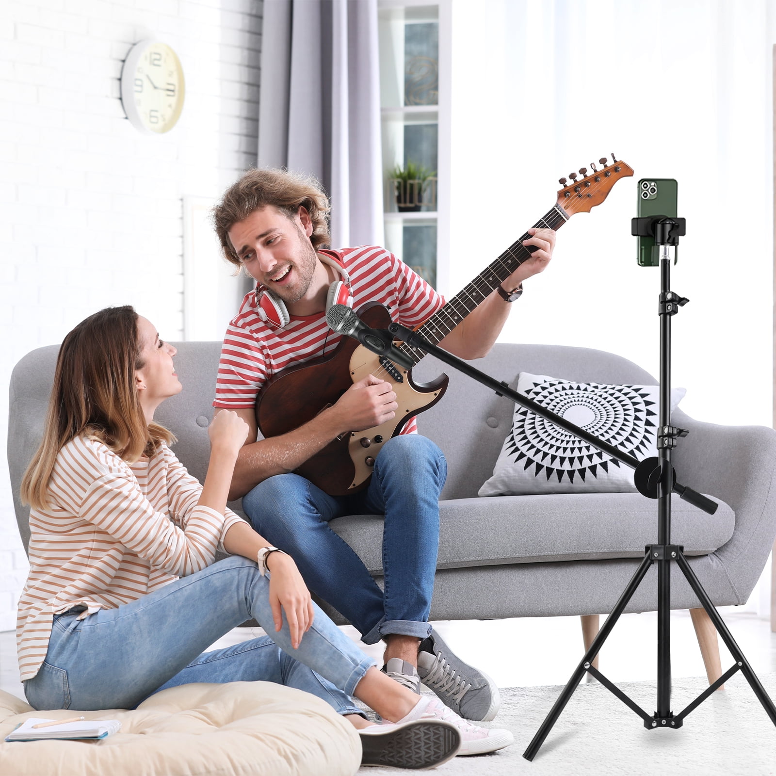 UEGOGO - Microphone Stand, Heavy Duty Adjustable Collapsible Tripod ...