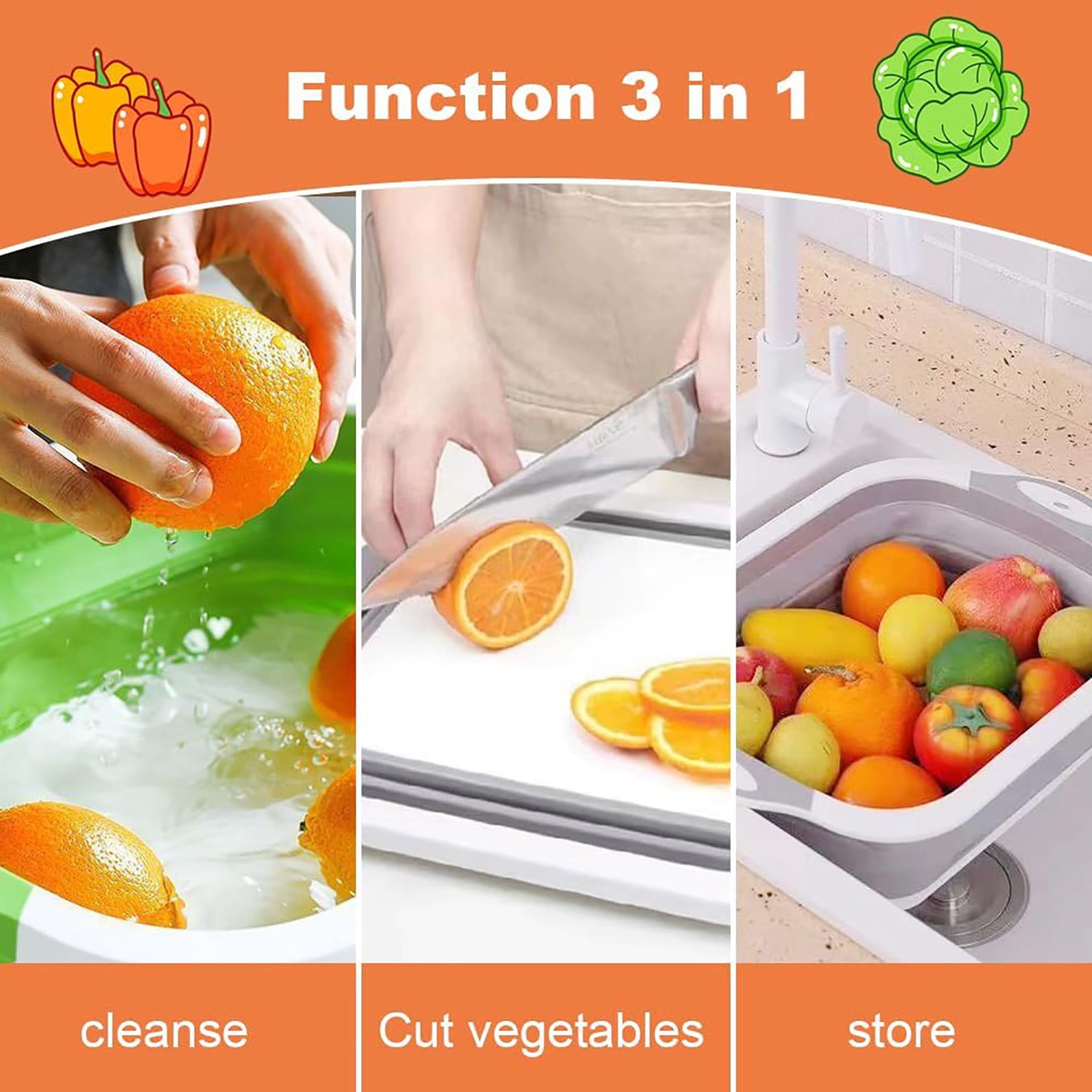UEHUXhe Function Folding Cutting Board 2024 New Foldable Space Saving ...